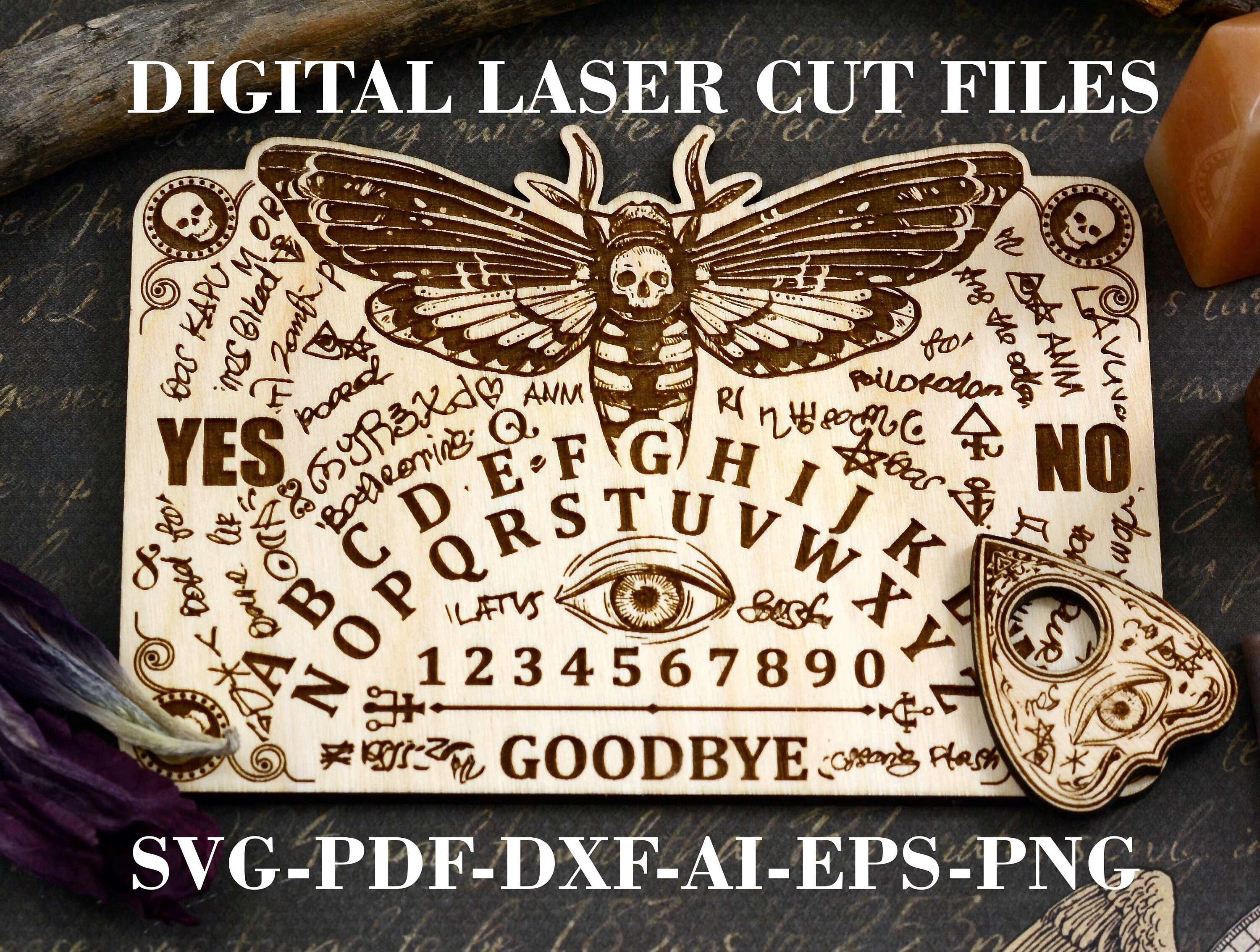 Death Head Moth Spirit Board SVG Classic Ouija Board With - Etsy