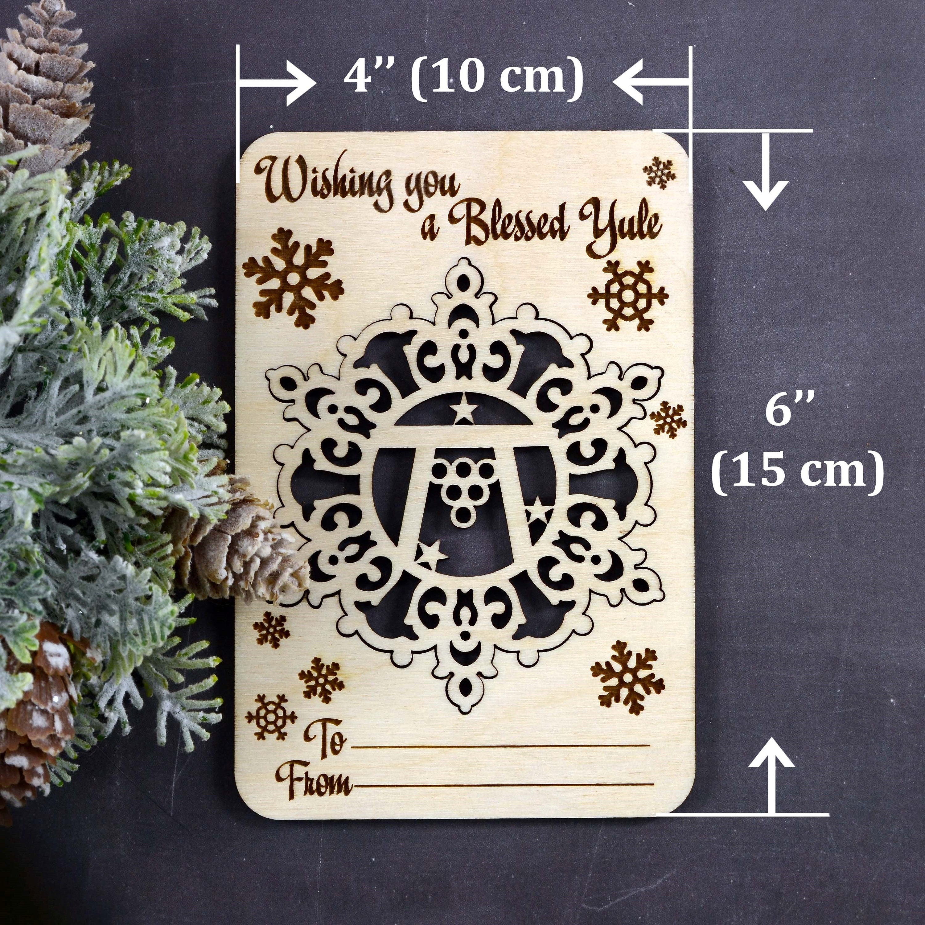 Wooden Yule Greeting Card SVG Yule Tree Ornament Set of 5 Svg - Etsy