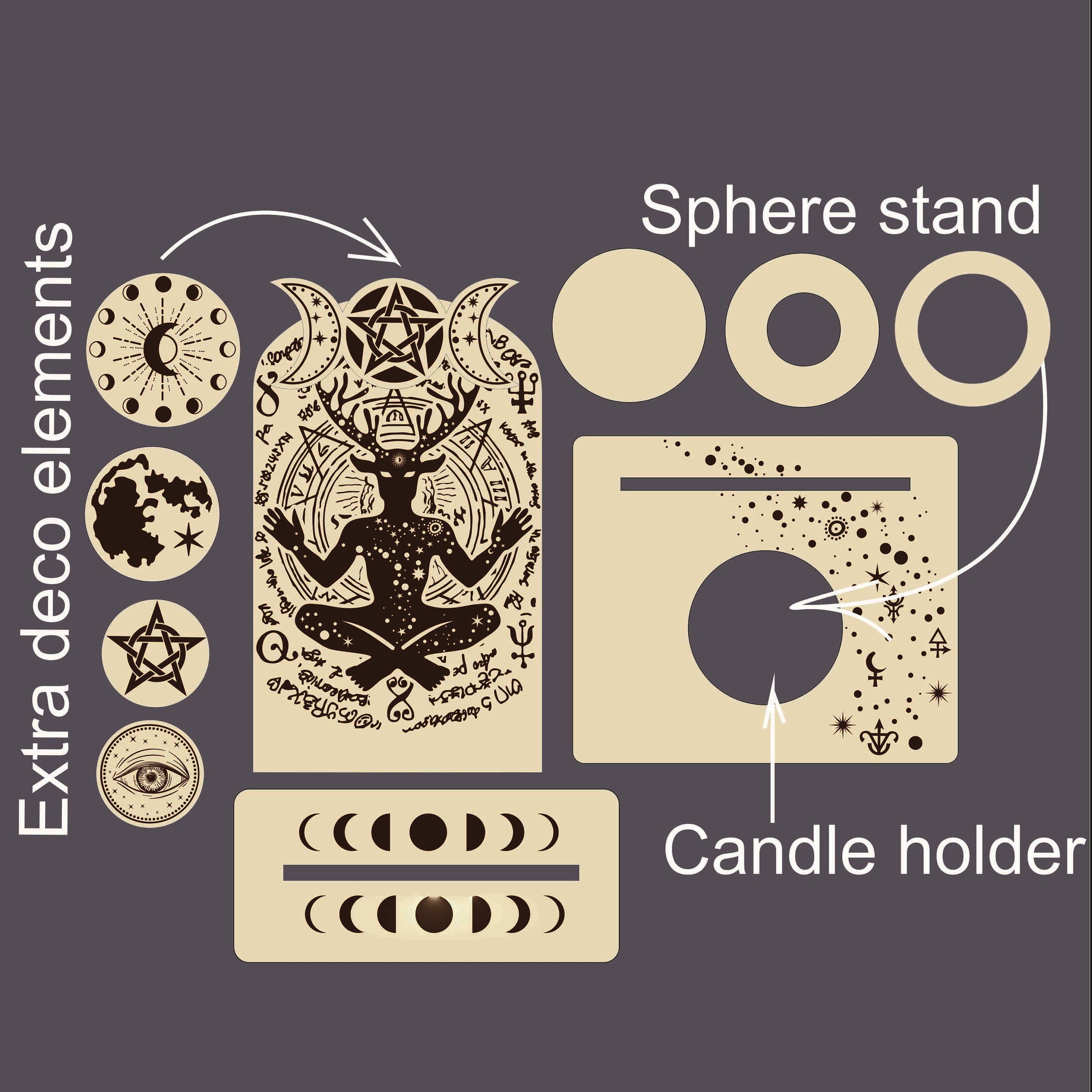 Horned God Altar SVG Cernunnos Altar With Candle Holder and - Etsy ...