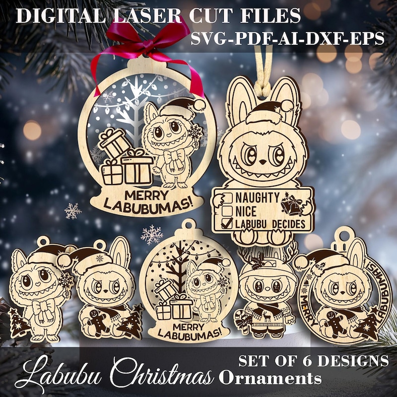 Labubu Ornament Laser - Etsy
