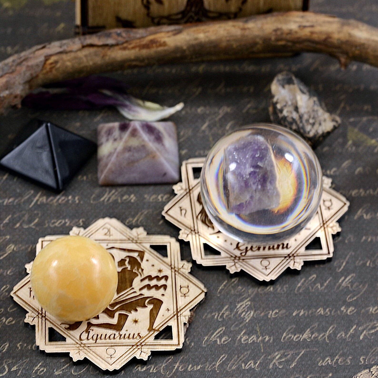 Zodiac Sphere Stand Set of 12 Pcs SVG Wooden Crystal Ball Stand SVG ...