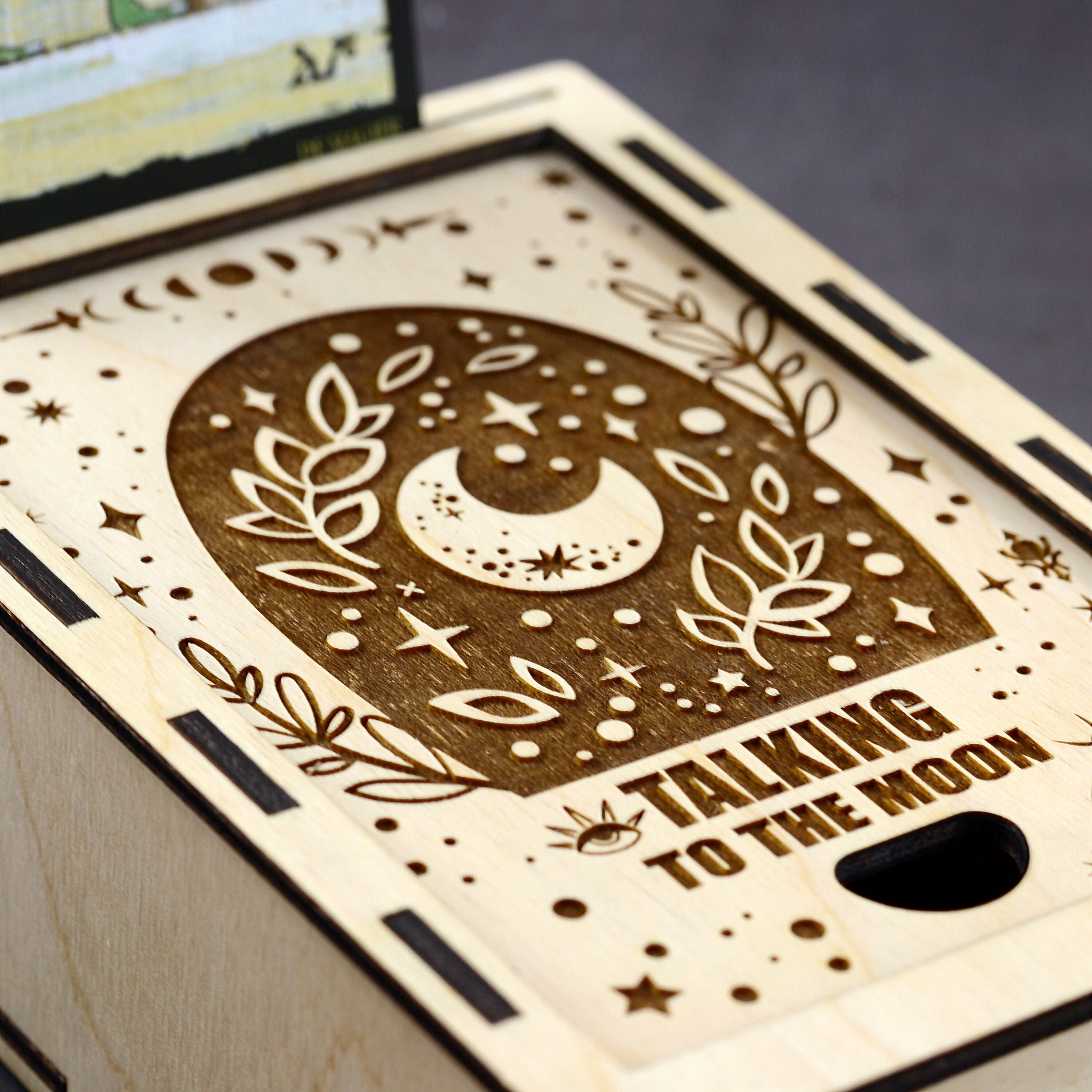 Moon Tarot Card Box With Card Display SVG Witch Trinket Box Svg ...