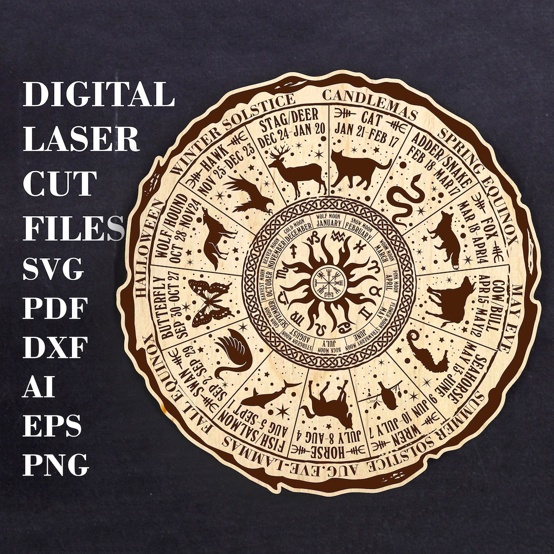 Celtic Animal Zodiac SVG Pagan Wheel of the Year SVG Animal Spirit Svg ...