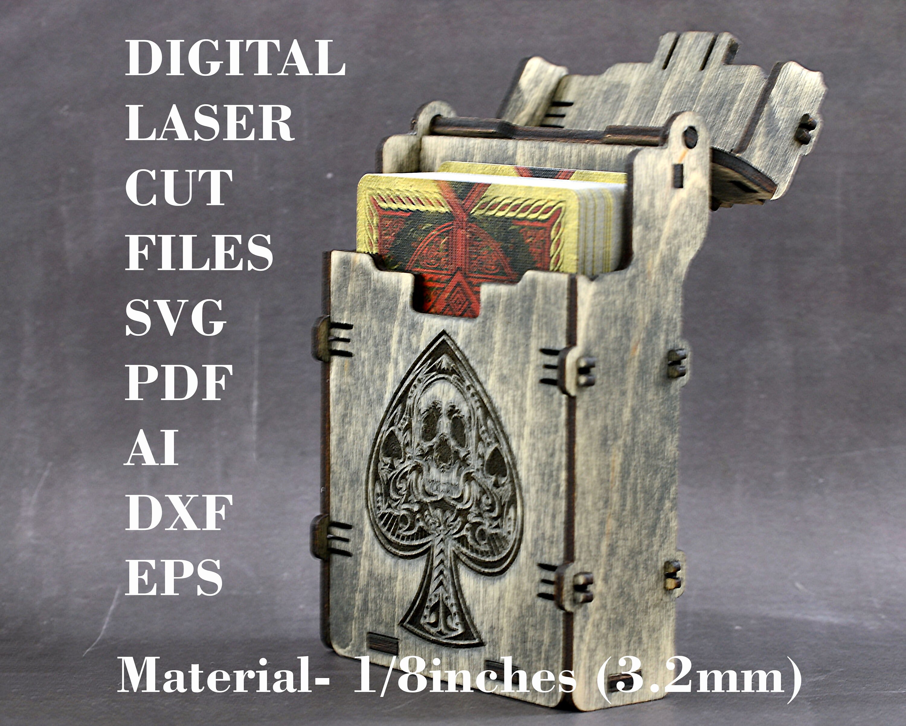 Wooden Poker Card Box SVG Playing Card Box Svg Digital Laser - Etsy