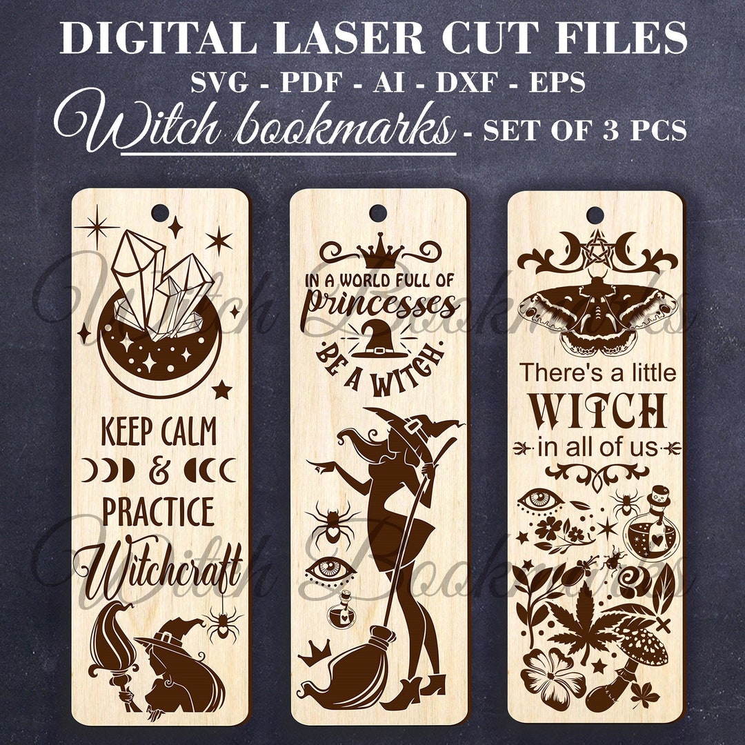 Digital Wood Witch Bookmarks Set of 3 Pcs SVG in a World Full of ...