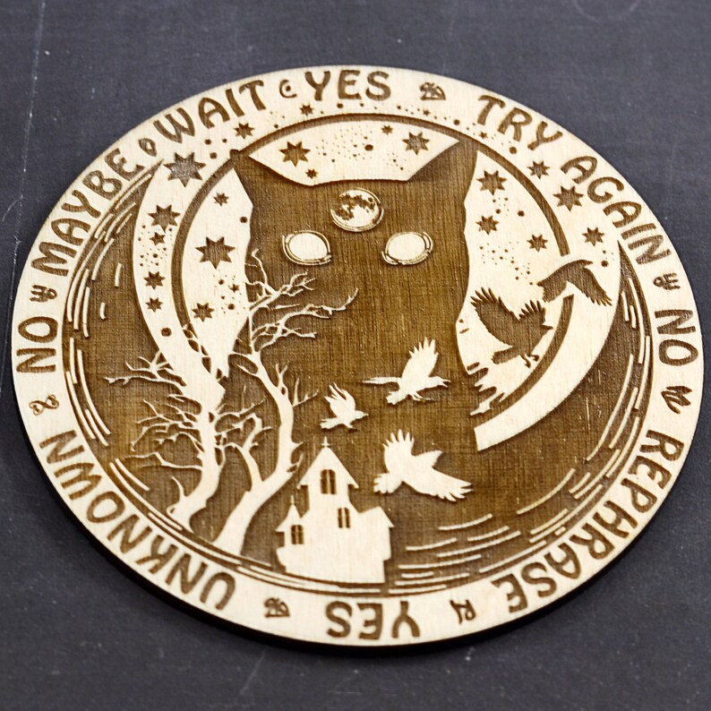 Moon Cat Pendulum Board Svg Halloween Decor Svg Yes No Board - Etsy