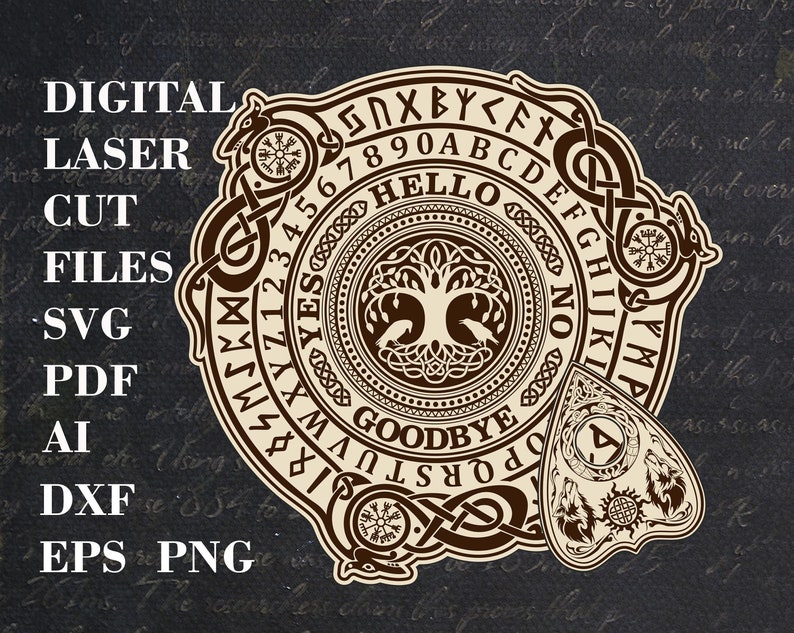 Runic Spirit Board SVG Celtic Tree of Life Ouija Board With - Etsy