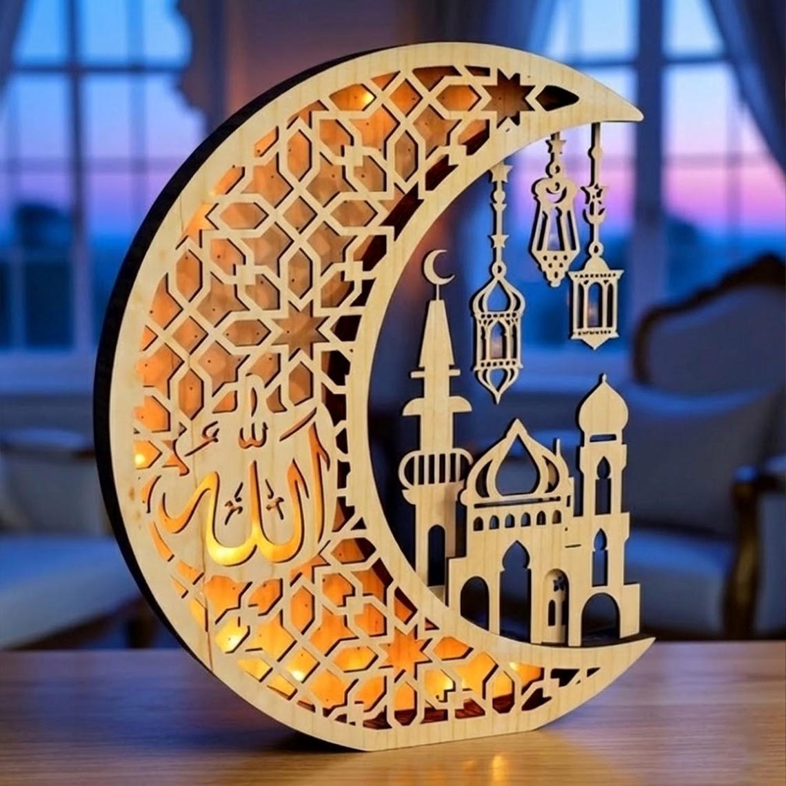 Crescent Moon Lightbox SVG · Islamic Ramadan Shadow Box · Layered Laser ...