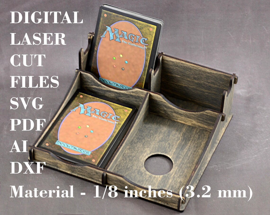 Double Draw and Discard Deck Holder SVG Glowforge Files - Etsy
