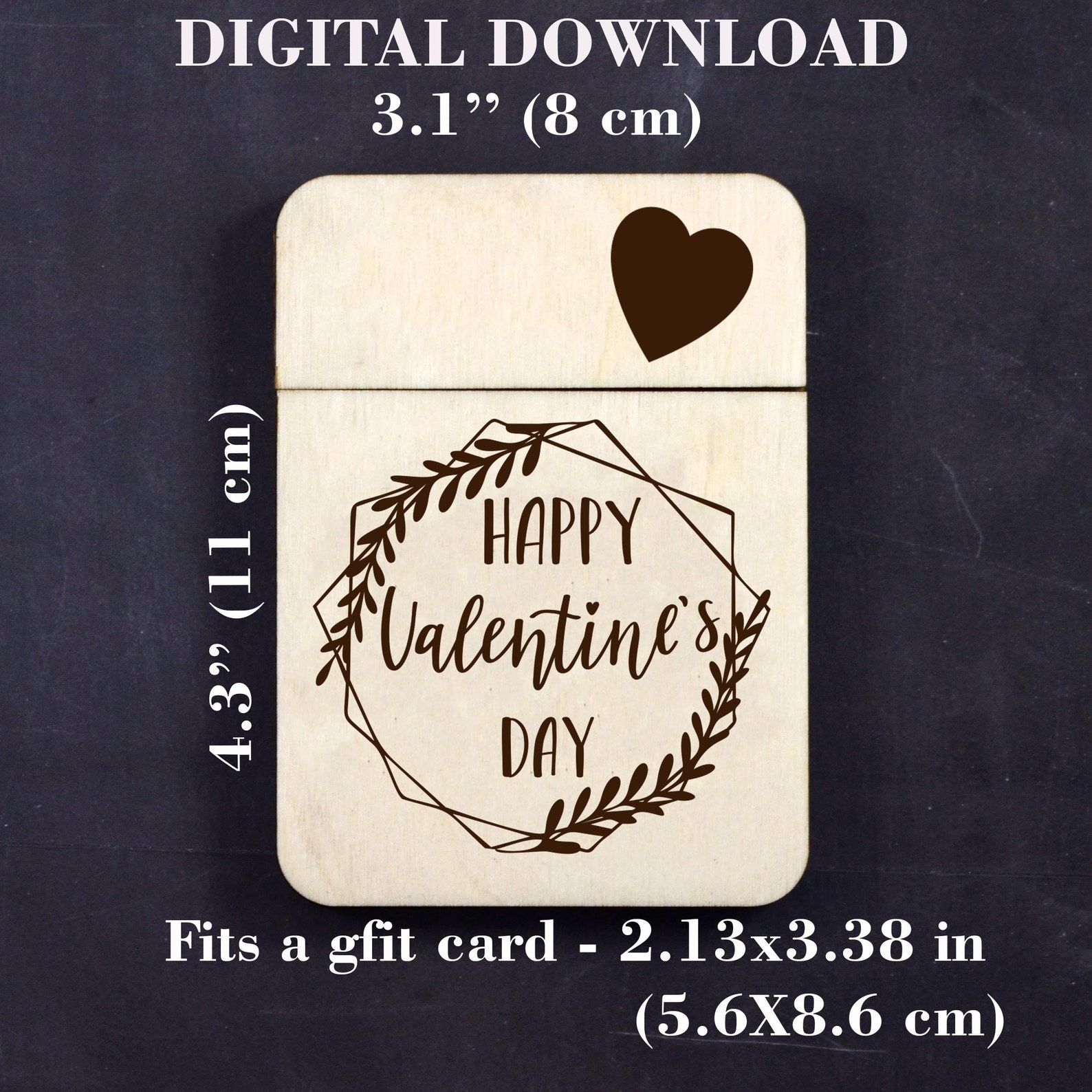 Valentine Gift Card Holder SVG Box for Gift Card SVG Glowforge - Etsy