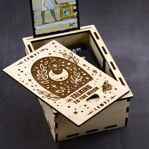 Moon Tarot Card Box With Card Display SVG Witch Trinket Box Svg ...