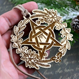 Blessed Yule Ornament SVG Set of 2 Pagan Pentagram Ornament Svg Digital ...