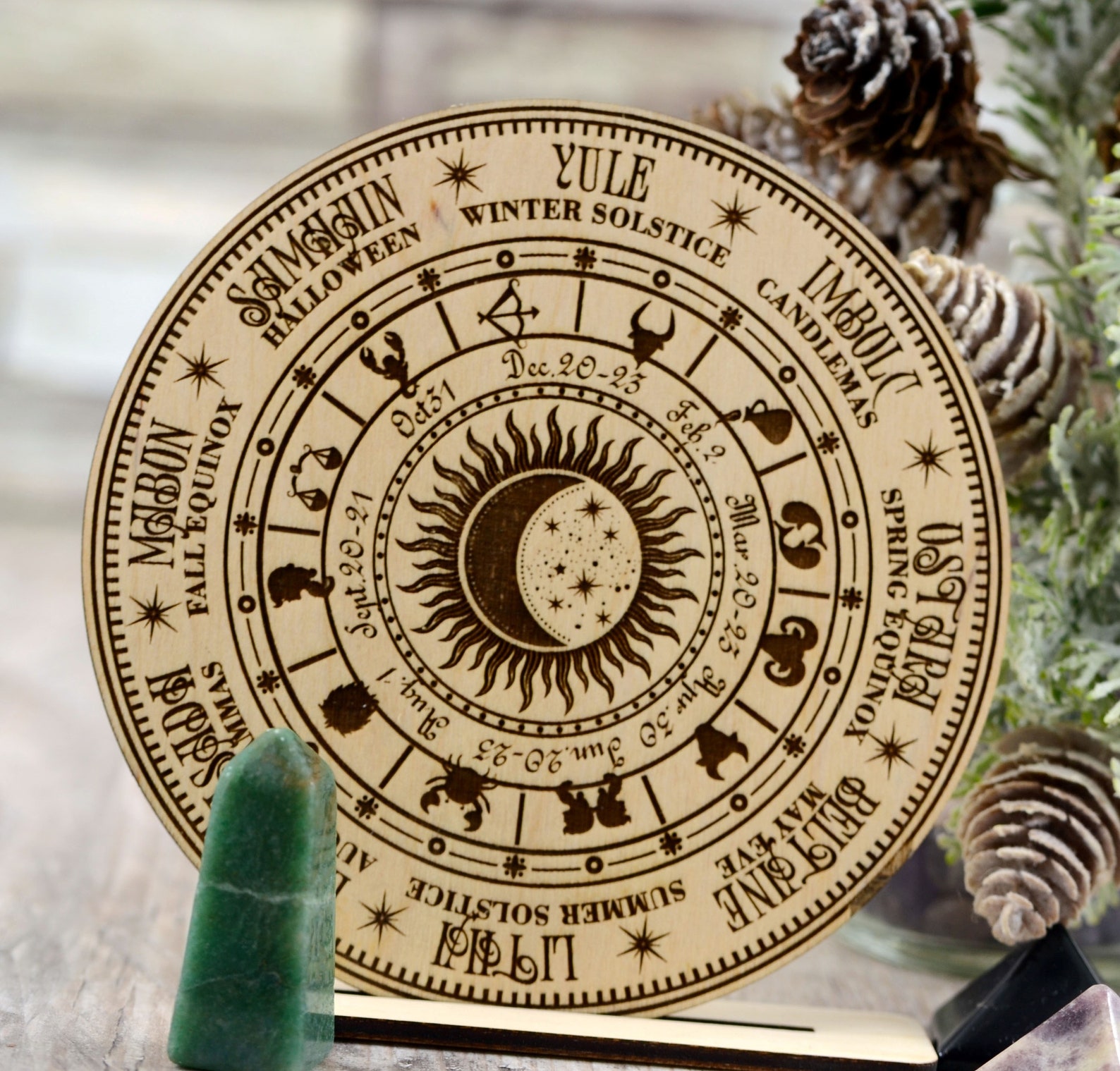 Wheel of the Year Svg Pagan Altar Tile Svg Witchcraft Decor Svg Wiccan ...