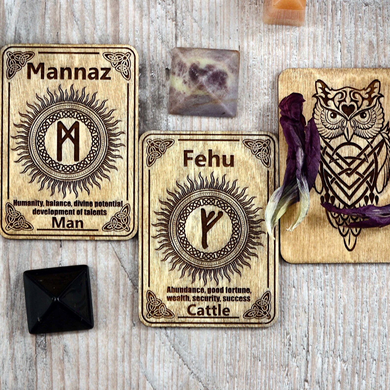 Elder Futhark Runes Oracle Cards SVG Set of 24 Pcs With Box - Etsy