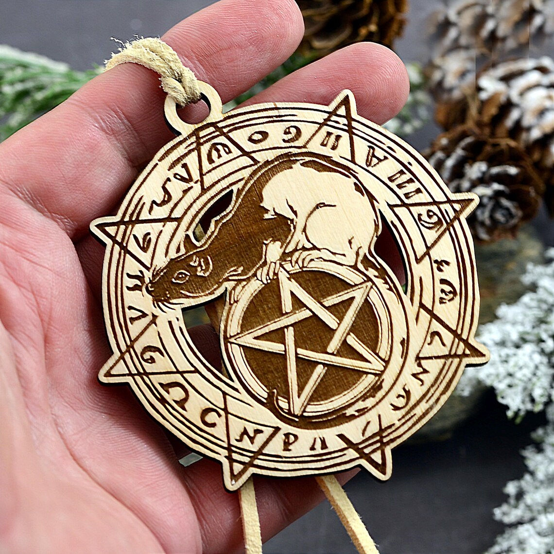 Pentagram Ornaments Svg Set of 3 Witch Christmas Svg Pagan - Etsy