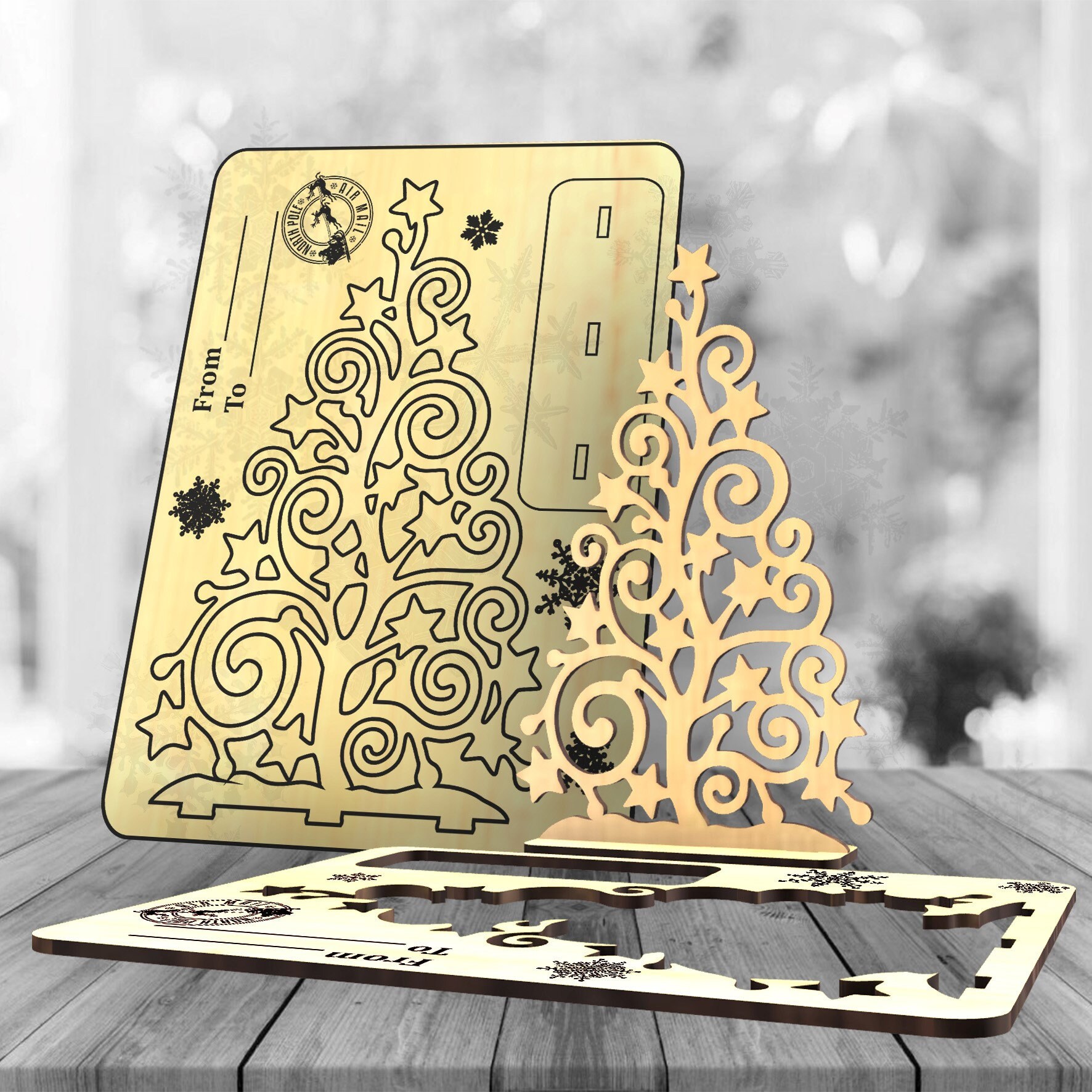 Christmas Tree Card SVG Standing Christmas Tree Set of 3 Pcs - Etsy