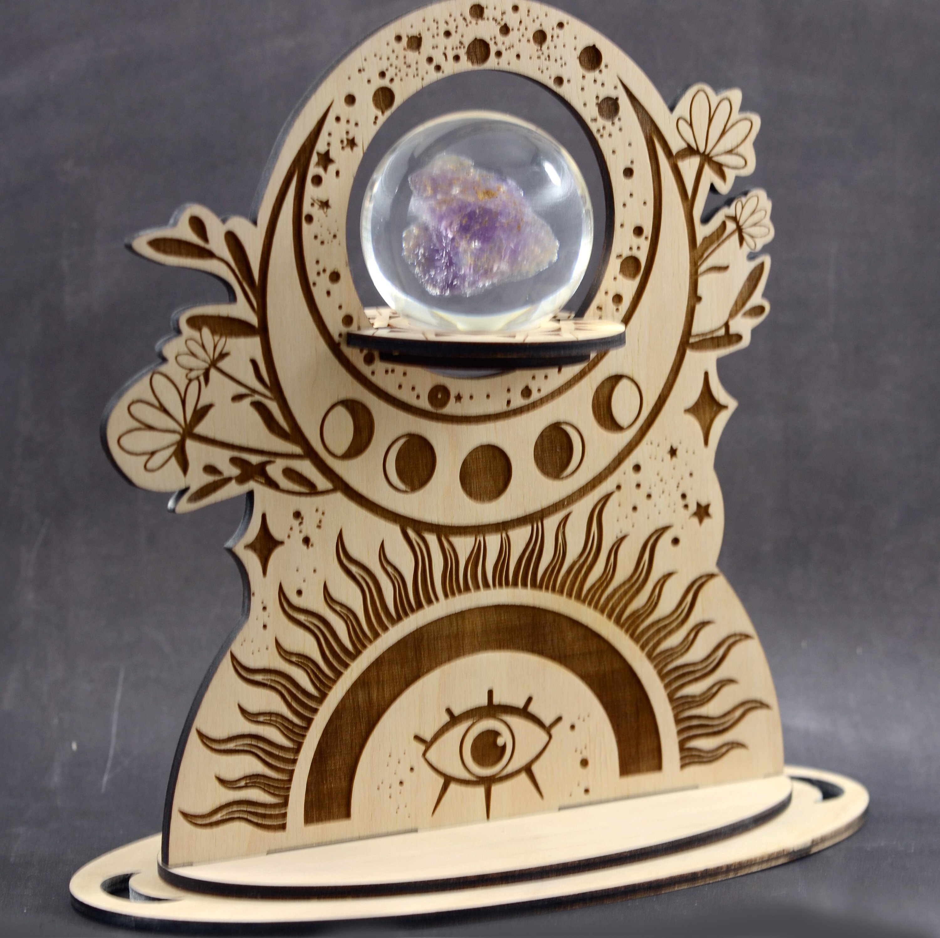 Sun and Moon Sphere Stand Svg Large Sphere Holder Svg Glowforge Files ...
