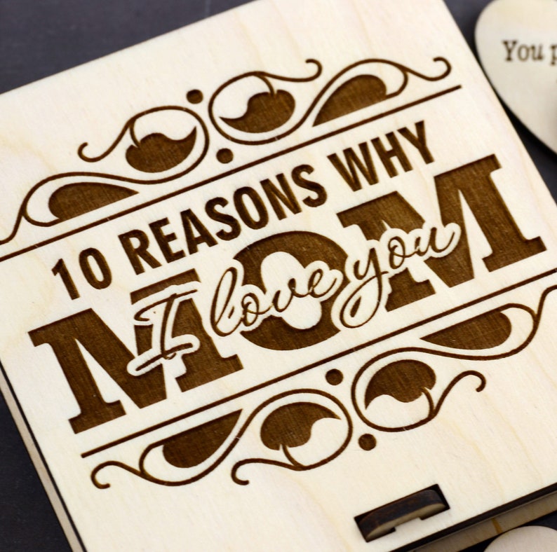 10 Reasons Why I Love You Mom Box Svg Small Gift Box With Personalized ...