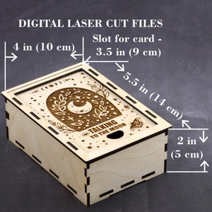Moon Tarot Card Box With Card Display SVG Witch Trinket Box Svg ...