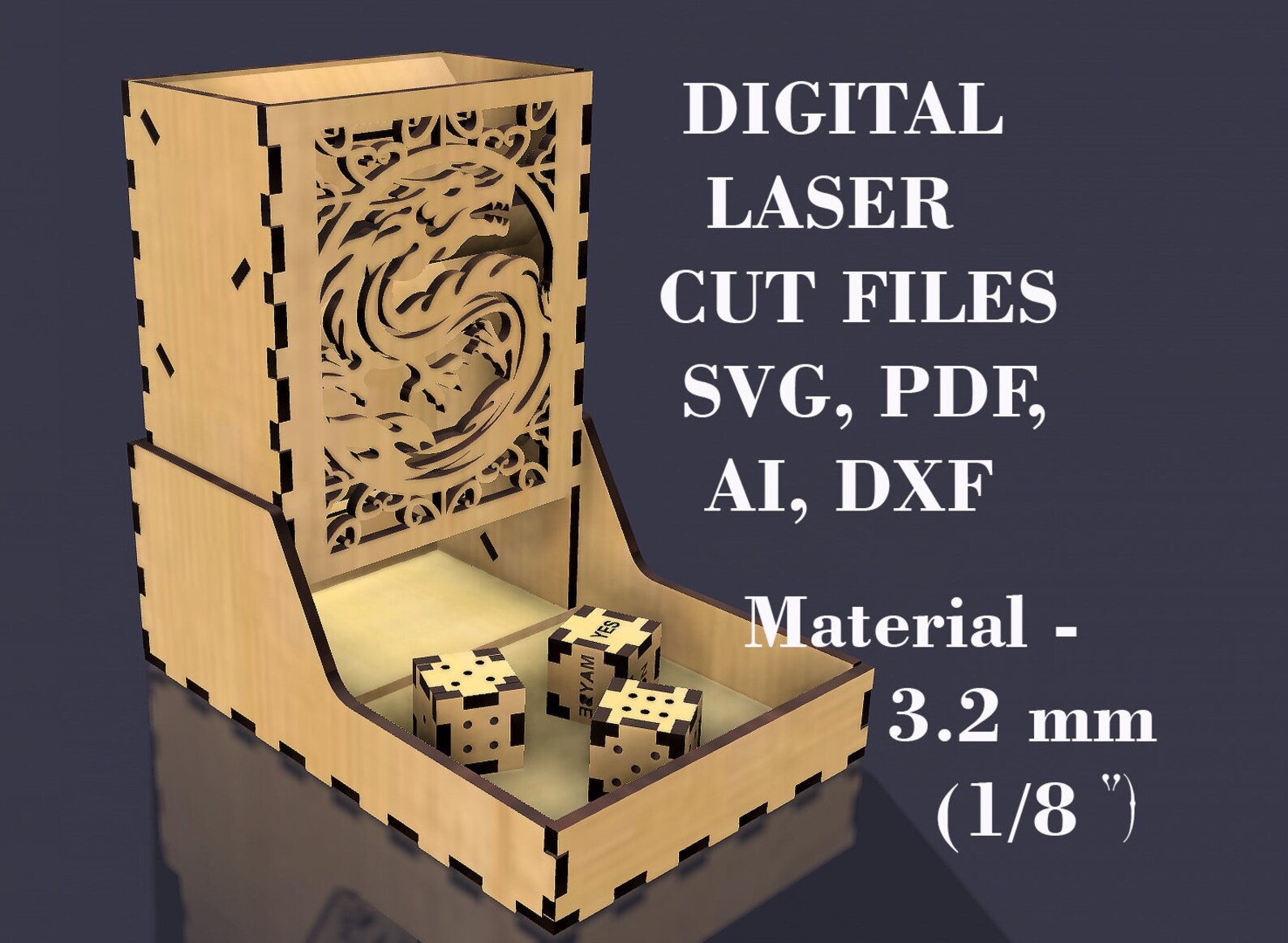 Folding Dice Tower SVG Glowforge Files Digital Laser Cut File - Etsy