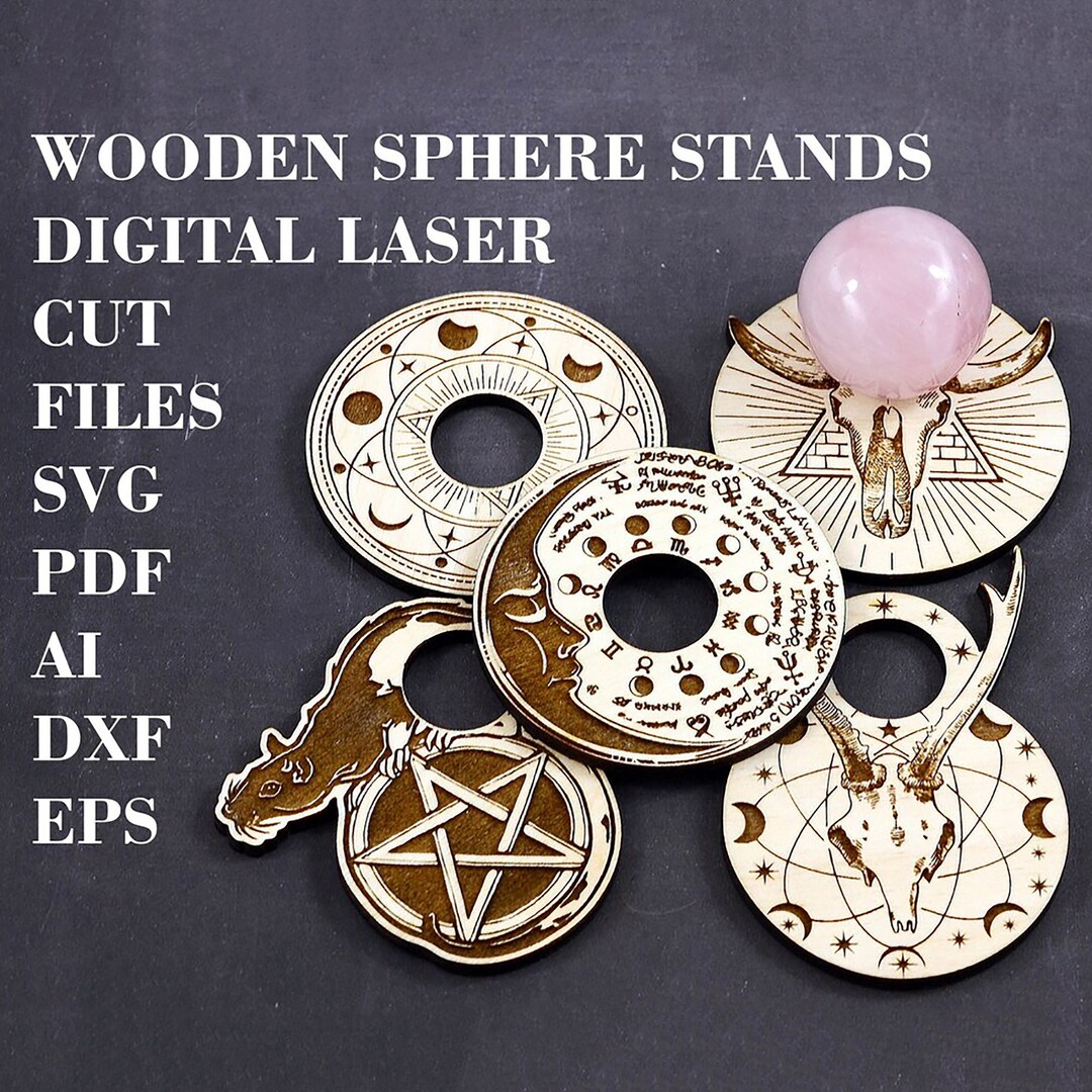 2D Sphere Stand Set of 5 Pcs SVG Crystal Ball Stand Svg Esoteric Decor ...