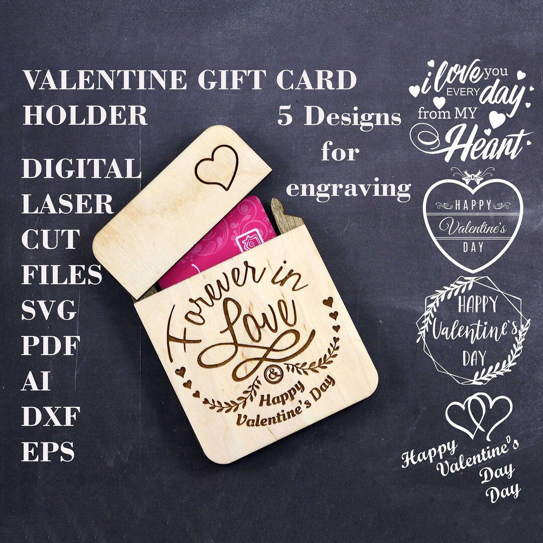 Valentine Gift Card Holder SVG Box for Gift Card SVG Glowforge Files ...