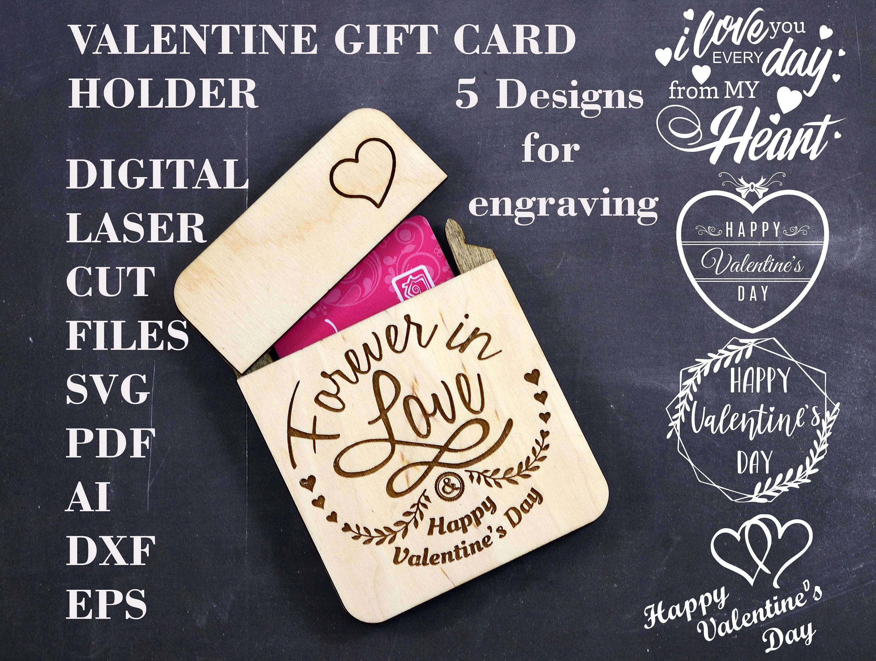 Valentine Gift Card Holder SVG Box for Gift Card SVG Glowforge - Etsy