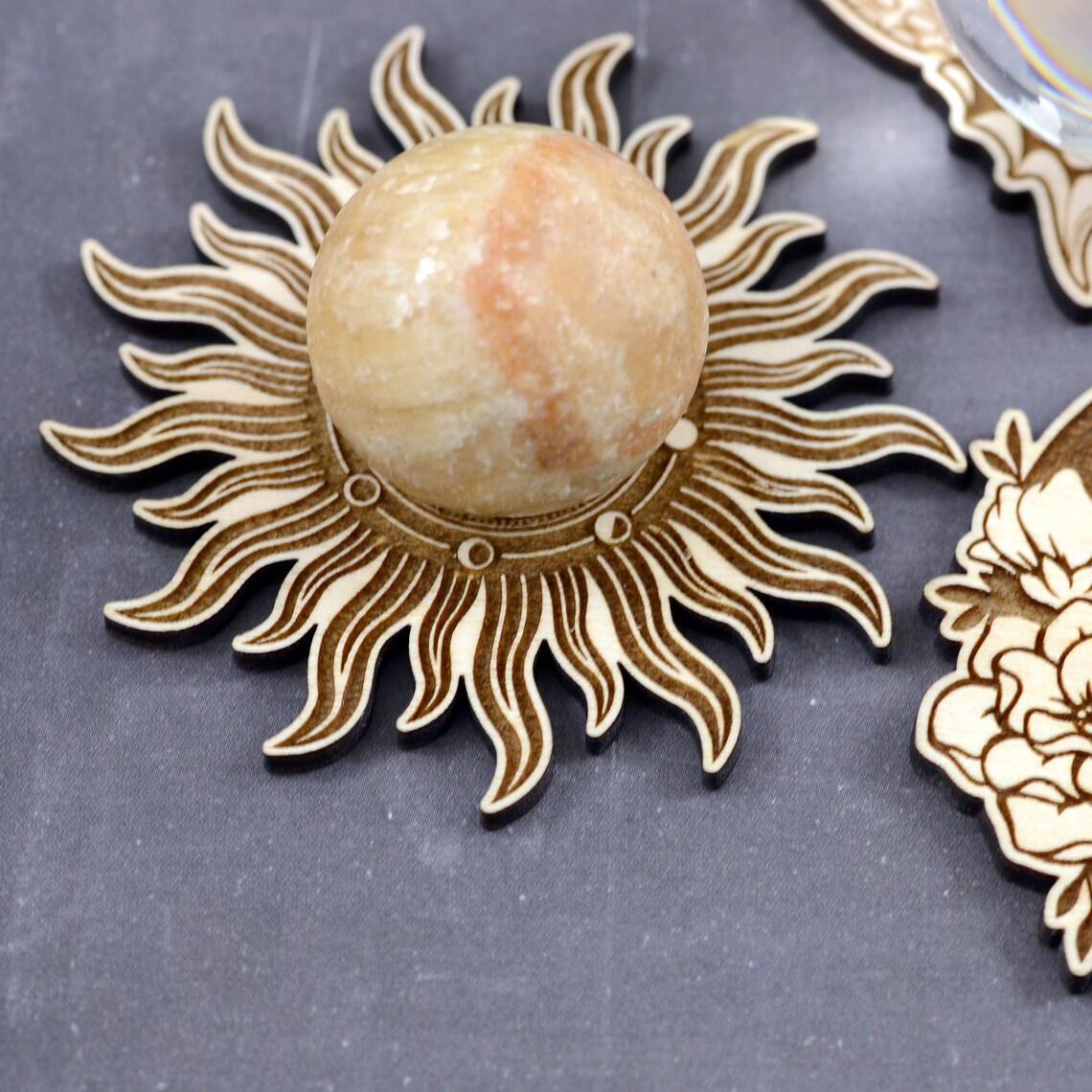 Wooden Sphere Stand Set of 5 Pcs SVG Moon Crystal Ball Stand - Etsy
