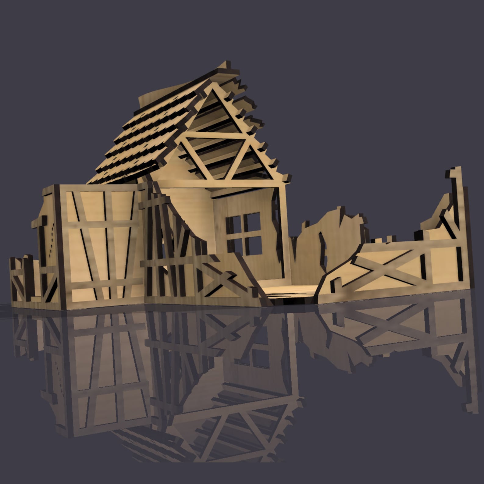 Farmhouse Ruins SVG Destroyed House SVG City Terrain Wargaming ...