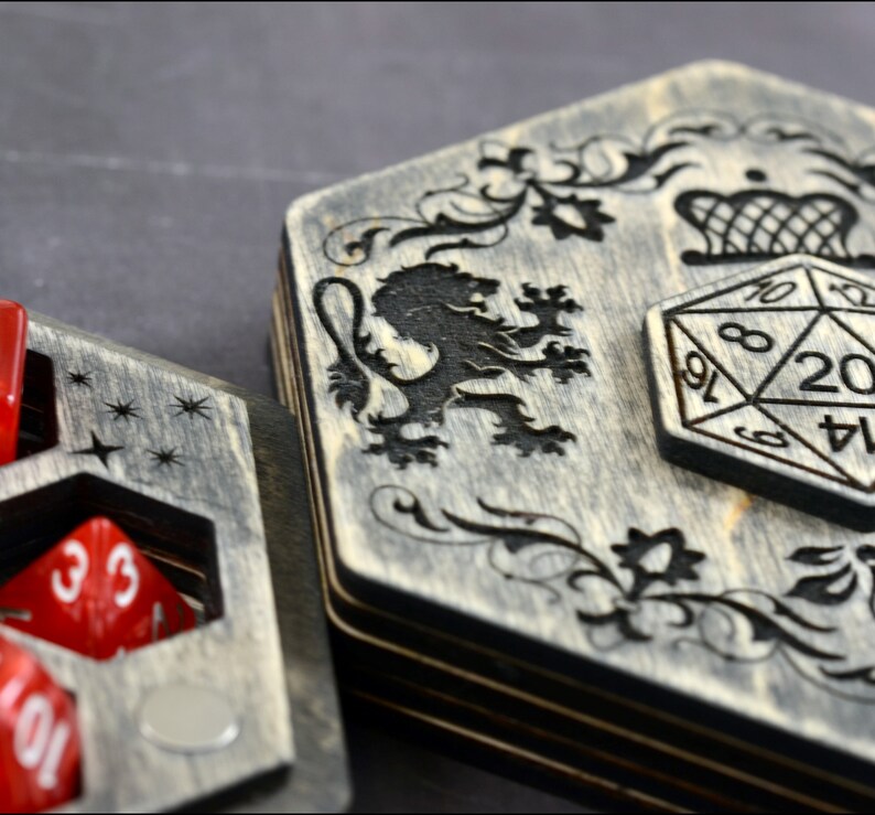 RPG Dice Box SVG Wooden Box for 7 Dice Svg Digital Laser Cut | Etsy UK