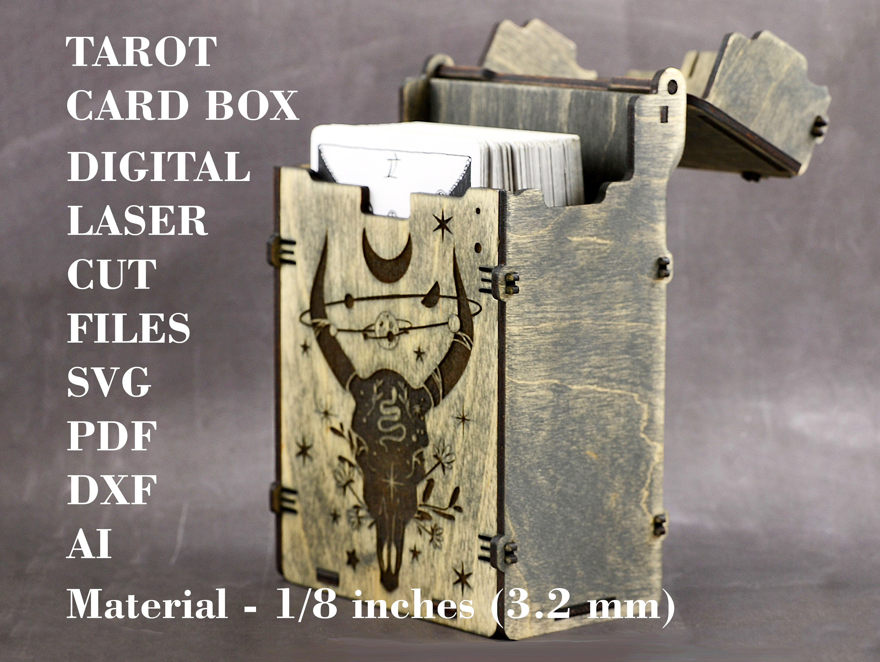 Box for Tarot Cards Svg Tarot Card Holder Svg Laser Cut Files - Etsy