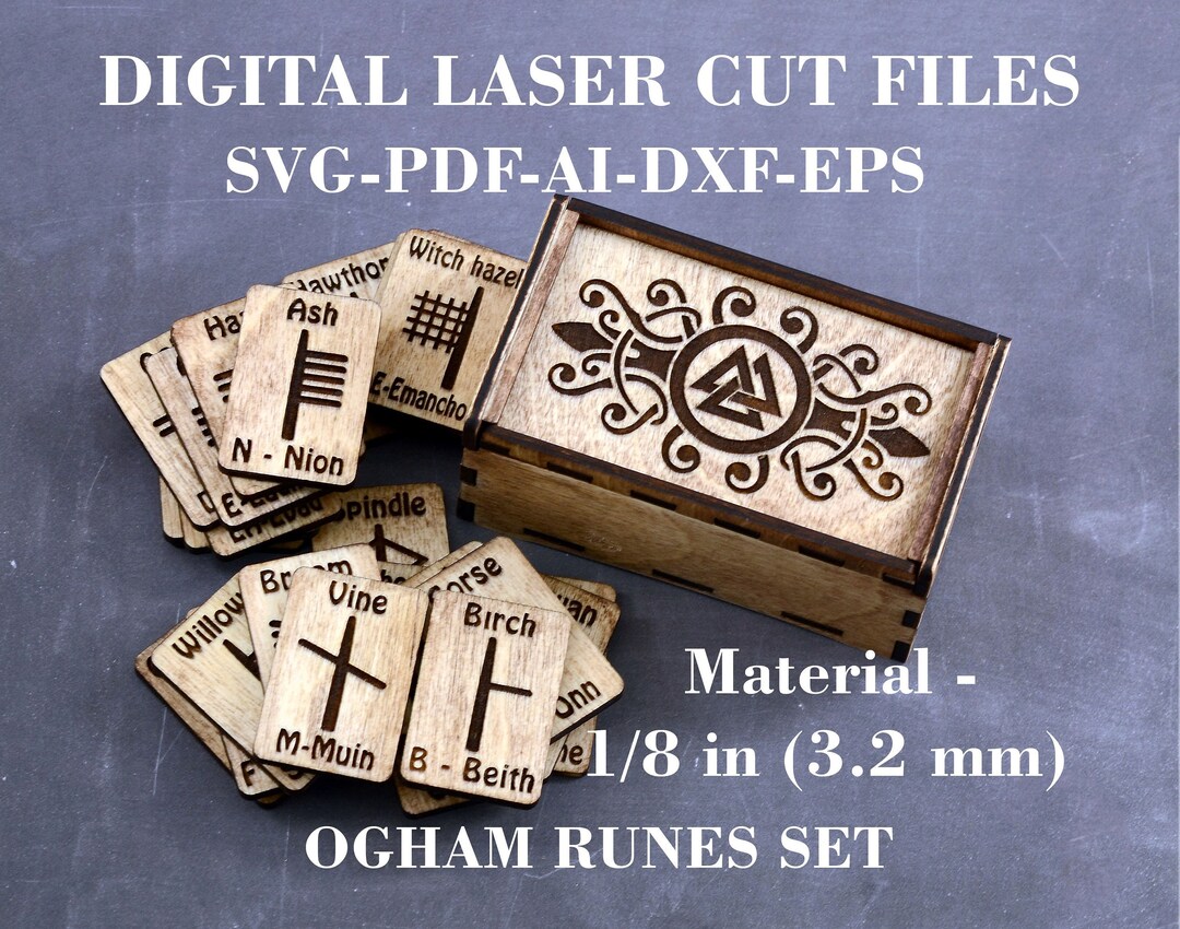 Ogham Runes SVG Ogham Stave Set With Box SVG Ancient Irish - Etsy