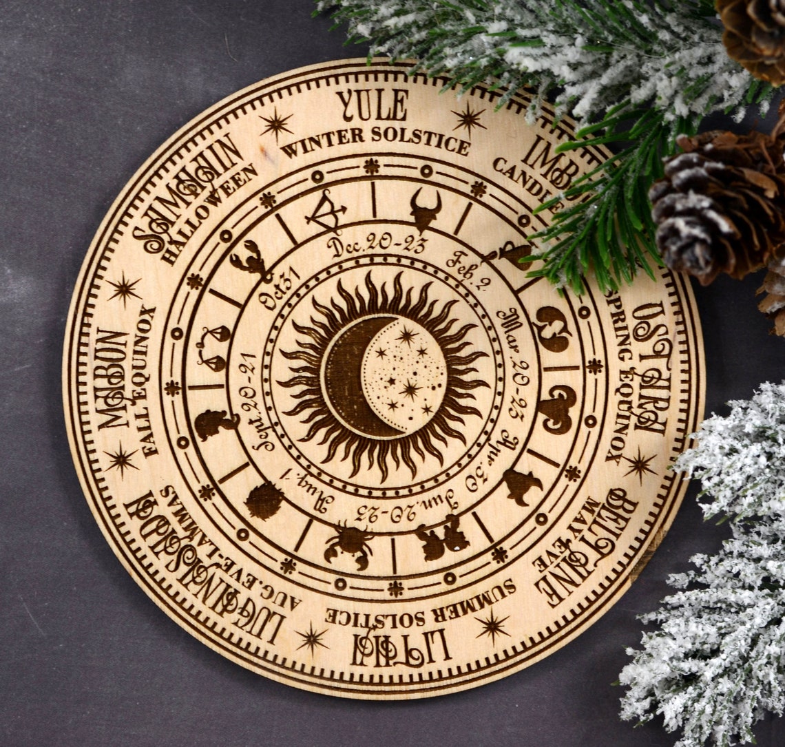 Wheel of the Year Svg Pagan Altar Tile Svg Witchcraft Decor Svg Wiccan ...