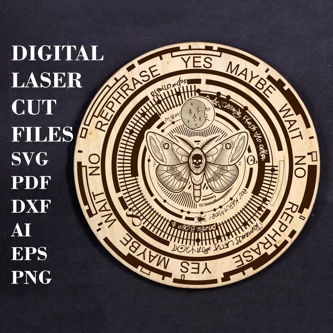 Cyber Moth Pendulum Board SVG Death Head Moth Svg Esoteric Decor Svg ...
