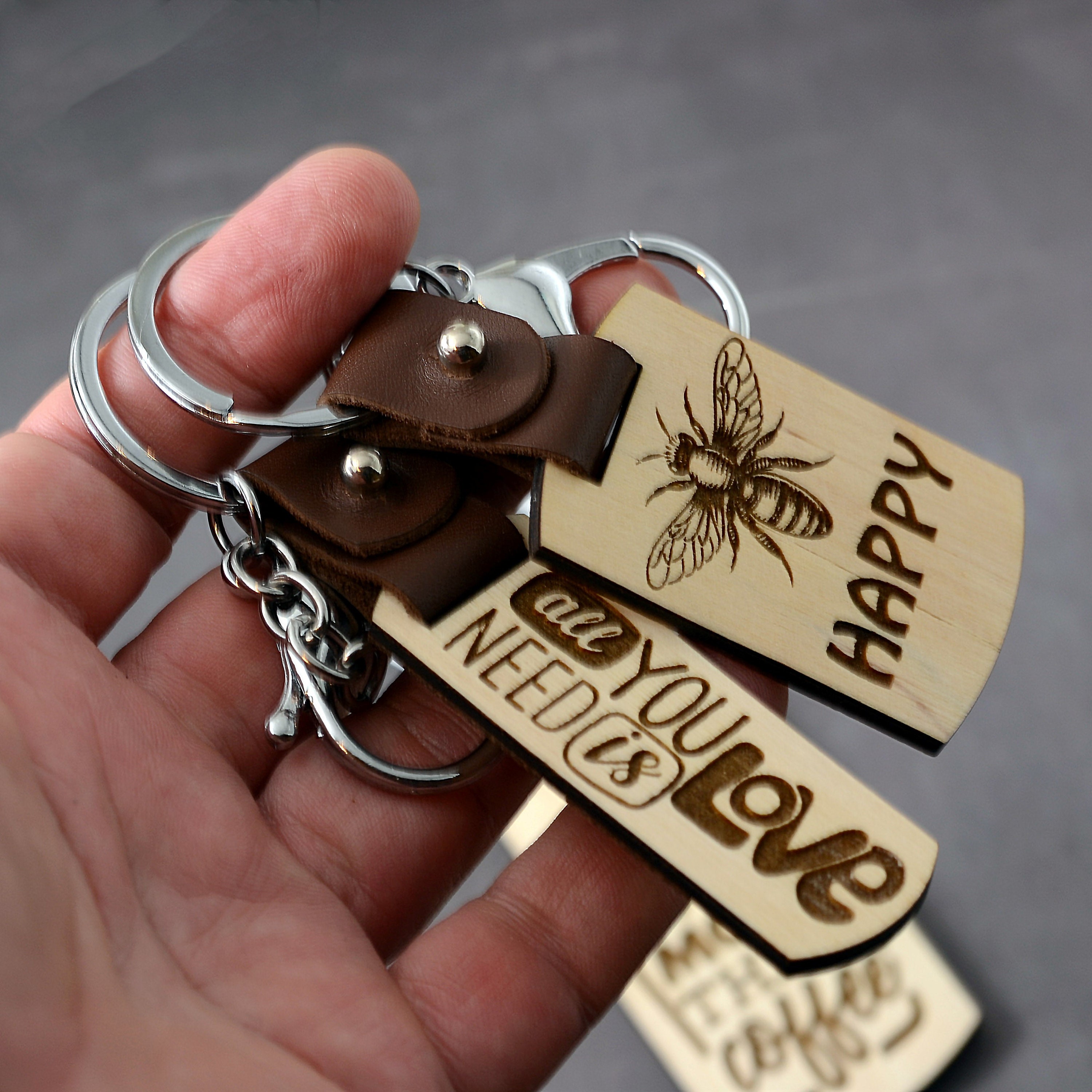 Blanks Wood and Leather Keychain SVG Keychain Template Svg - Etsy