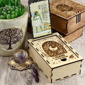 Moon Tarot Card Box With Card Display SVG Witch Trinket Box Svg ...