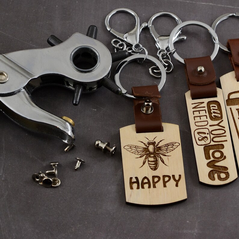 Blanks Wood and Leather Keychain SVG Keychain Template Svg - Etsy
