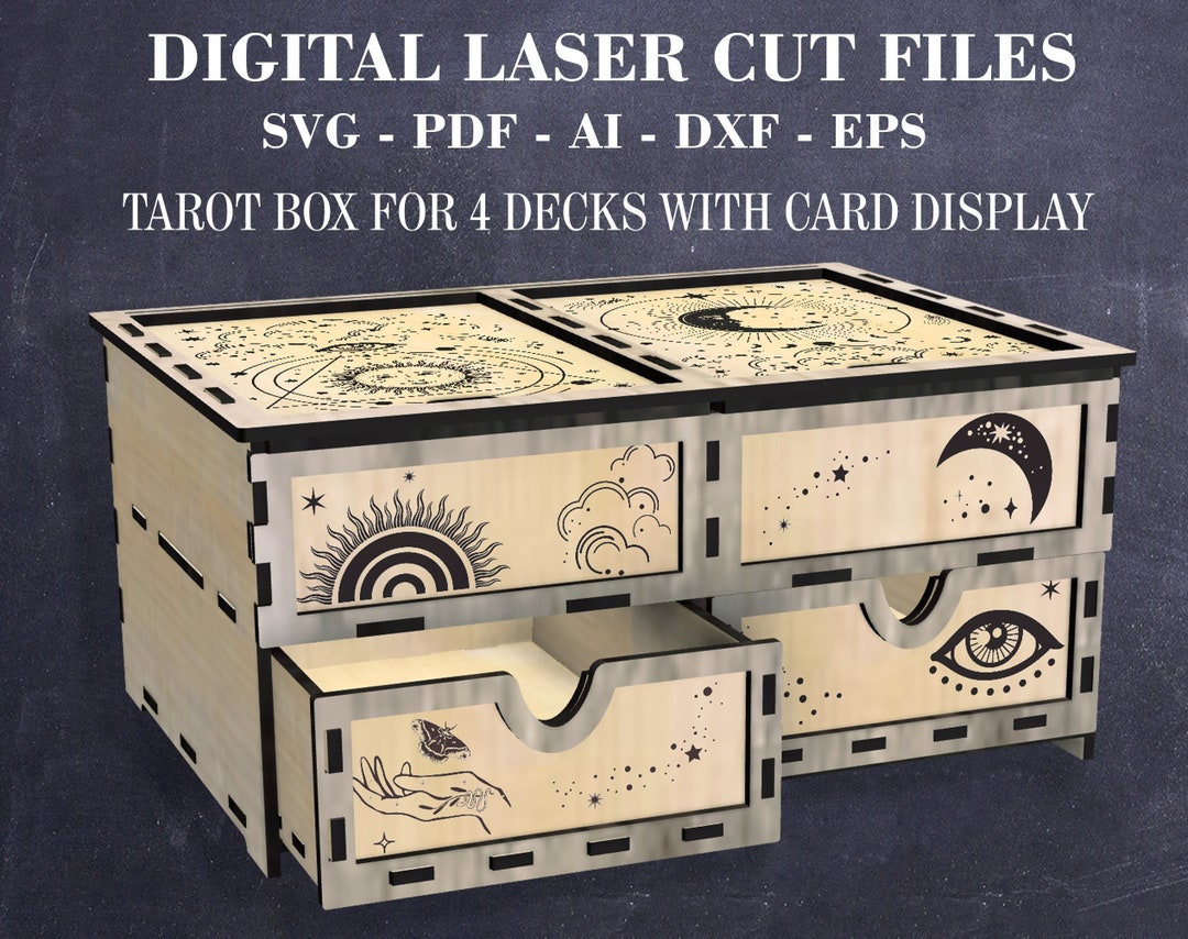Tarot Box for 4 Decks Laser Cut File Oracle Card Box With Card - Etsy