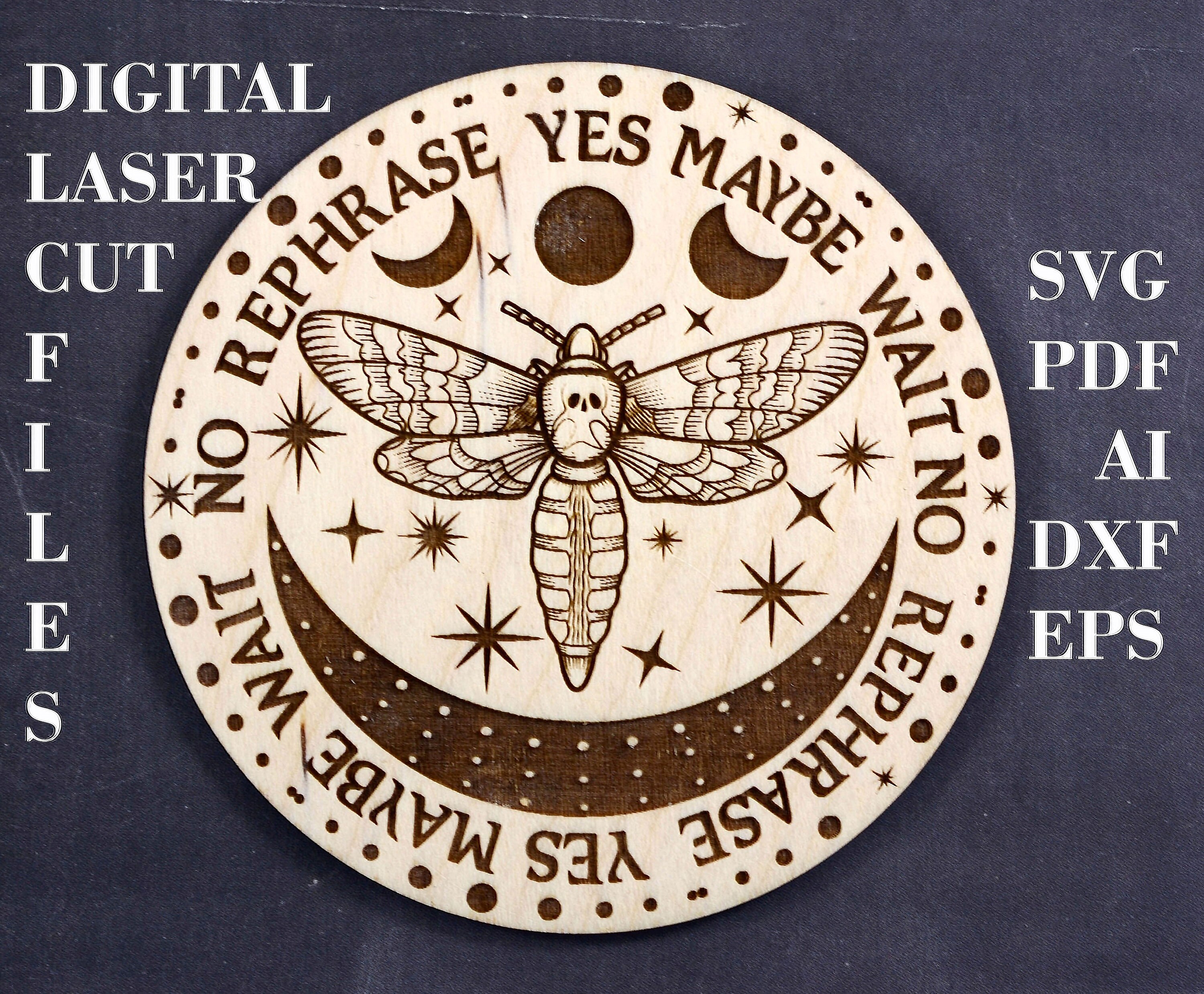 Mystic Moth Pendulum Board Svg Divination Tool Svg Witchcraft - Etsy