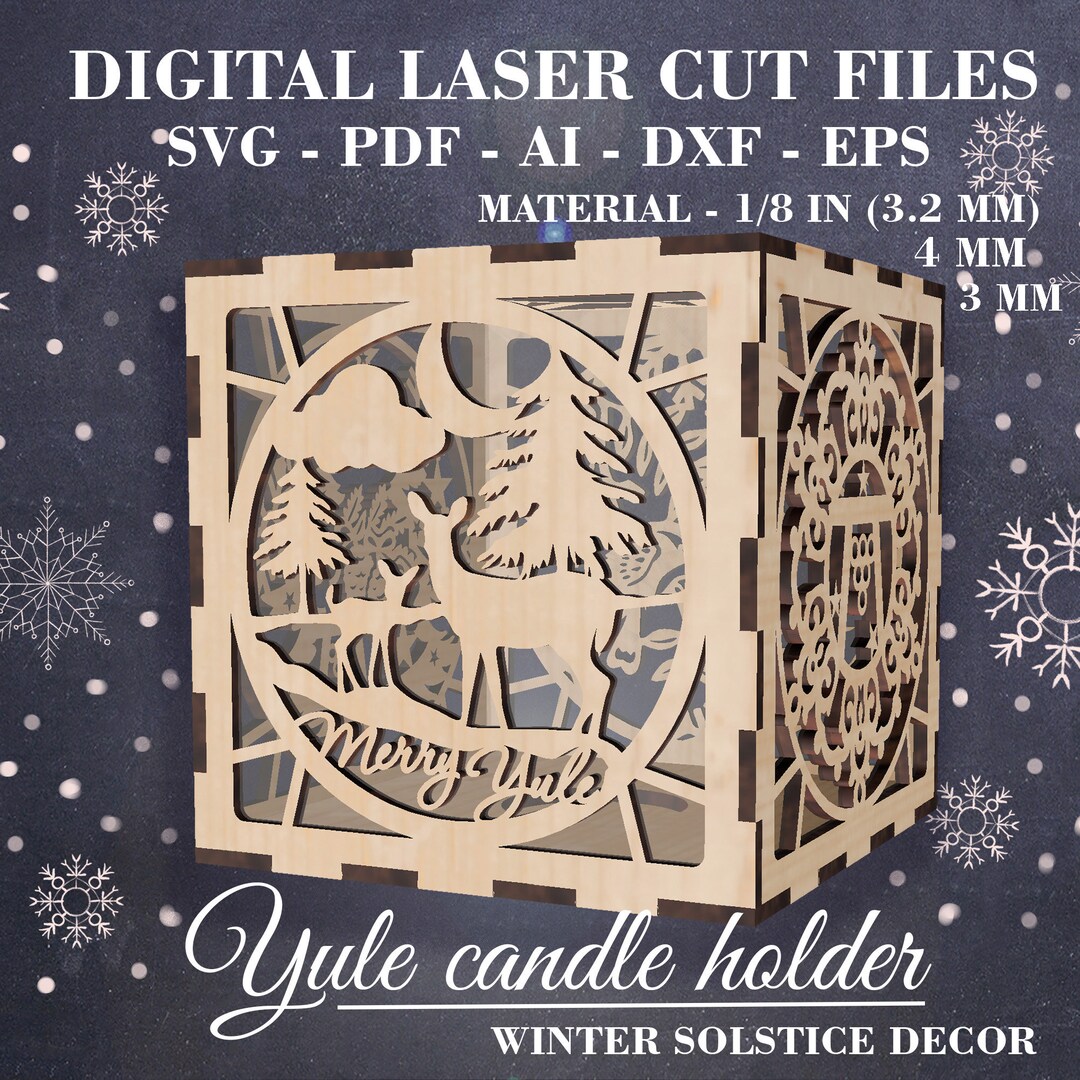 Yule Candle Holder SVG Winter Solstice Decor SVG Witchcraft Decor ...