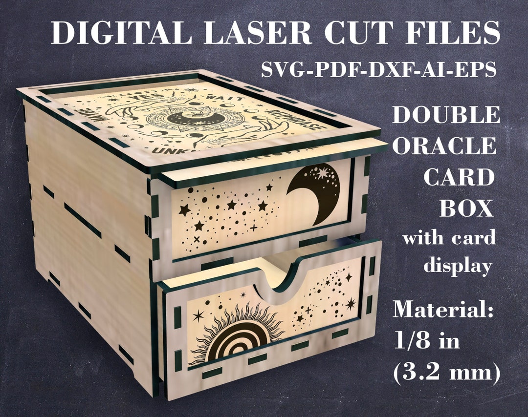 Double Oracle Box With Card Display SVG Crystal Storage Box - Etsy