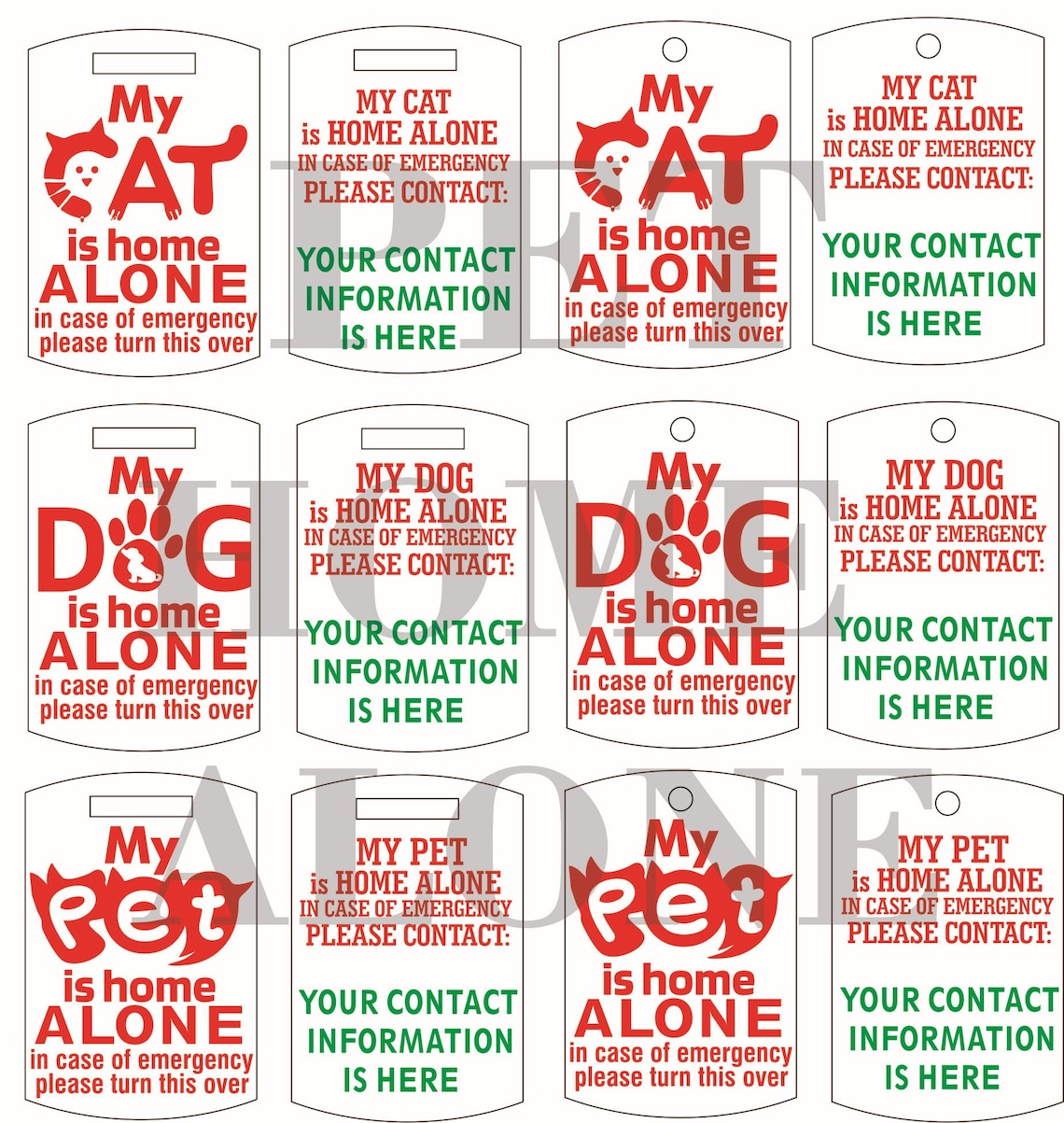 My Pet is Home Alone Keychain SVG Custom Pet Alert Keychain Svg Digital ...