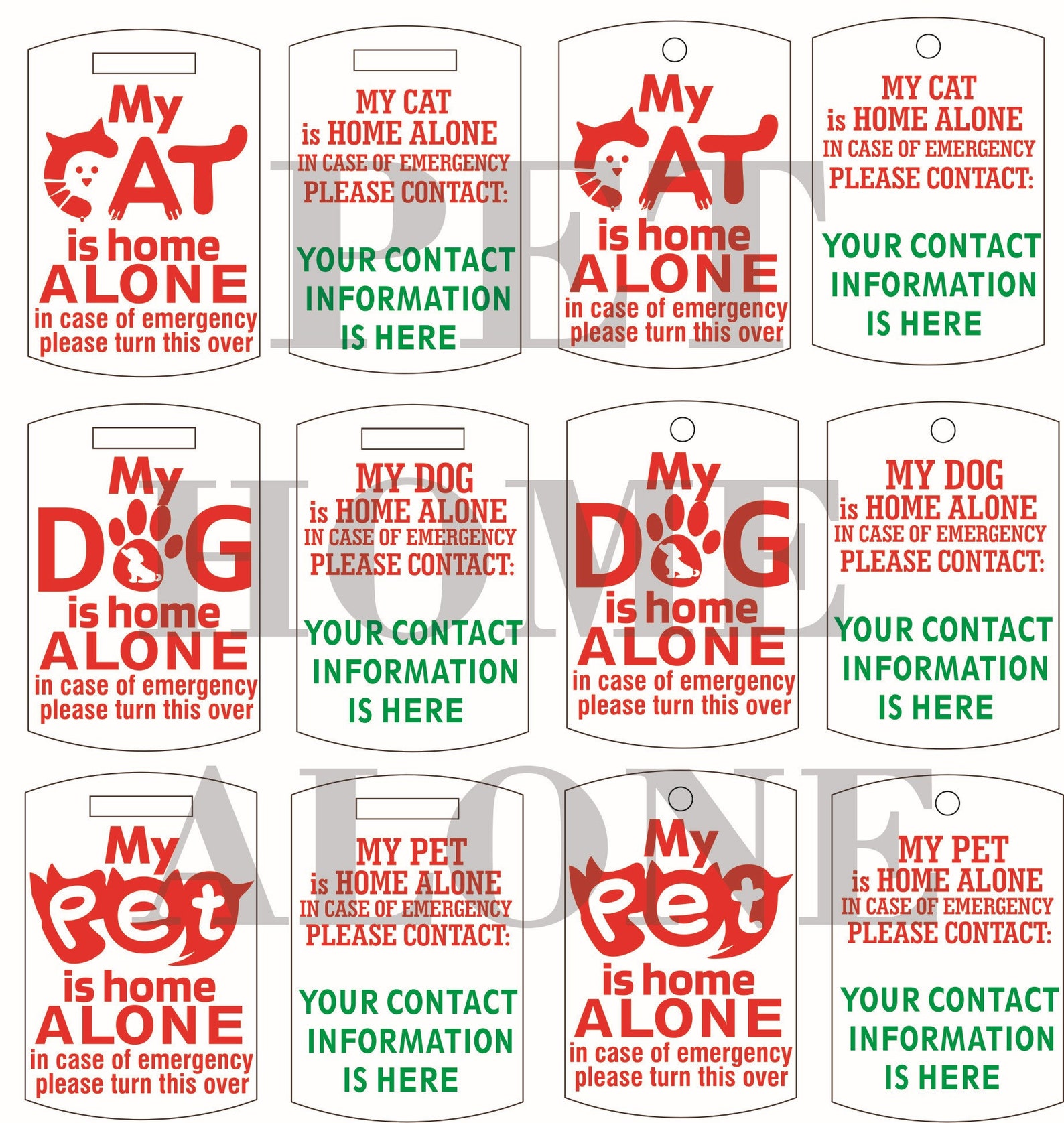 My Pet is Home Alone Keychain SVG Custom Pet Alert Keychain Svg Digital ...