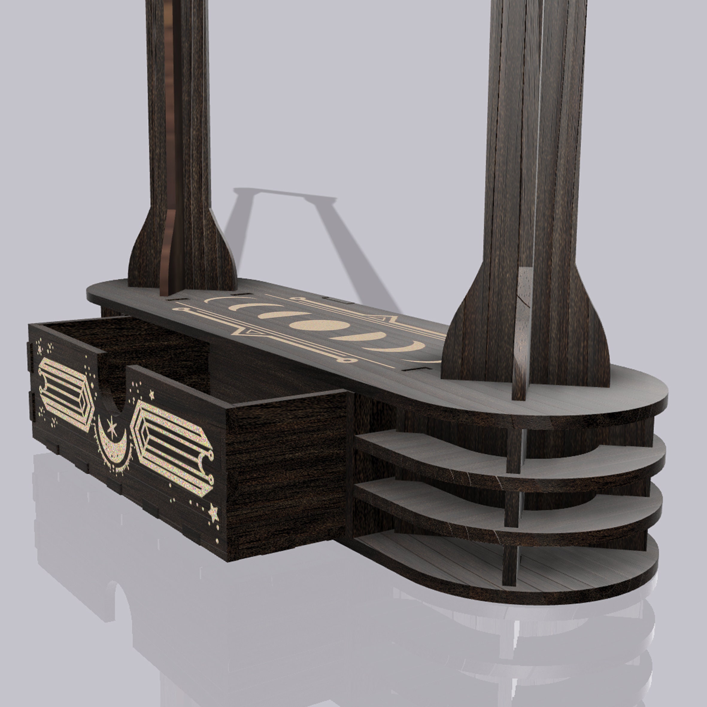 Pendulum Display Stand SVG Wooden Holder for 9 Pendulums Laser - Etsy