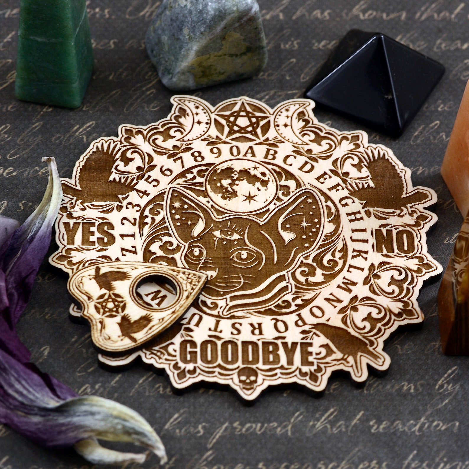 Sphynx Cat Spirit Board SVG Gothic Ouija Board With Planchette SVG PNG ...