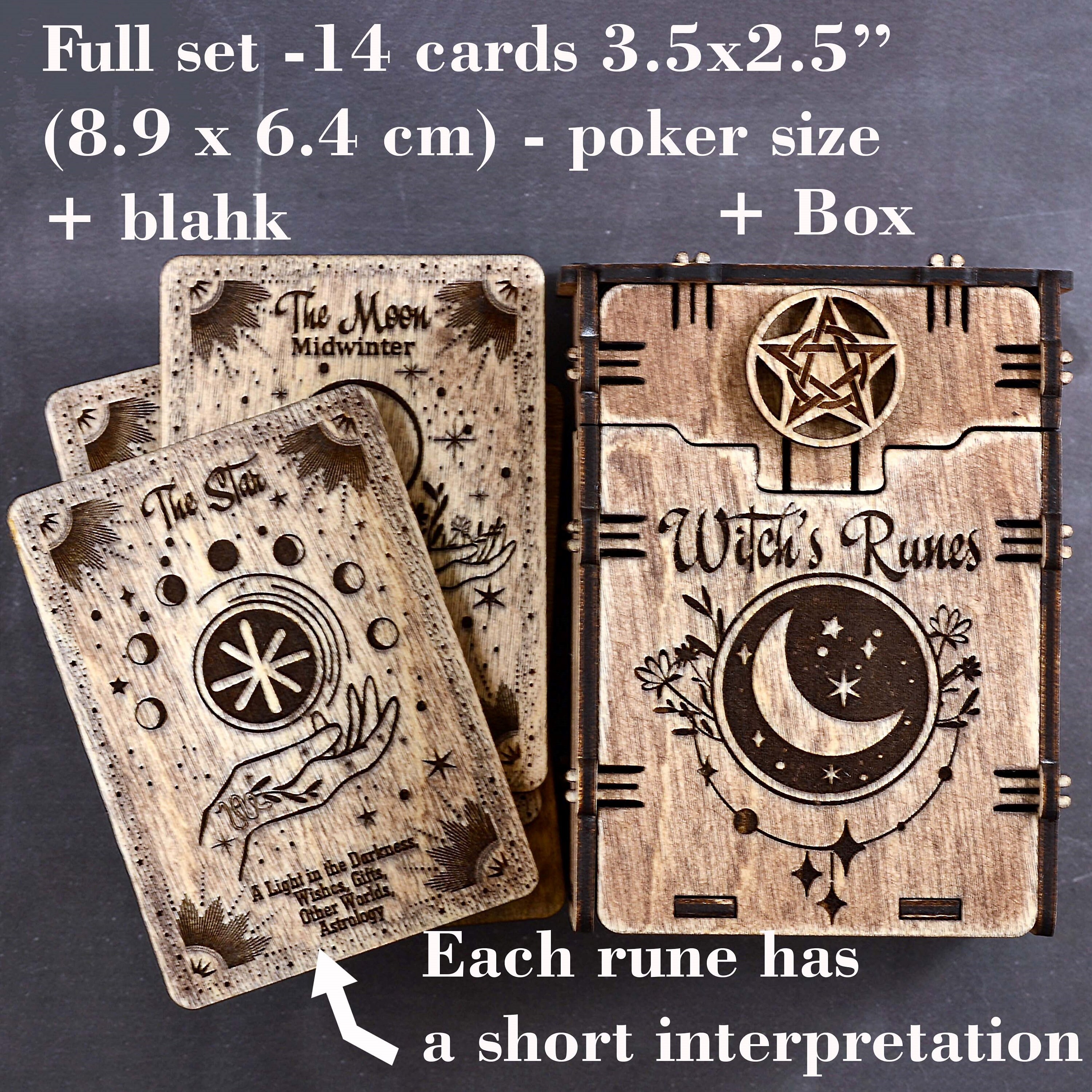 Witch's Runes Cards Set of 15 Pcs With Box SVG Witchcraft - Etsy