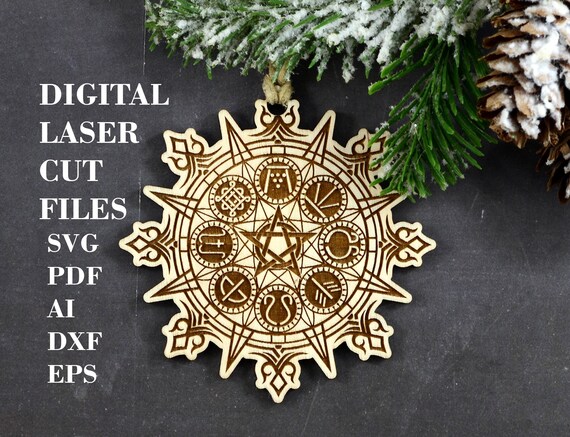 Wheel of the Year Ornament Svg Yule Ornament Svg Wiccan - Etsy