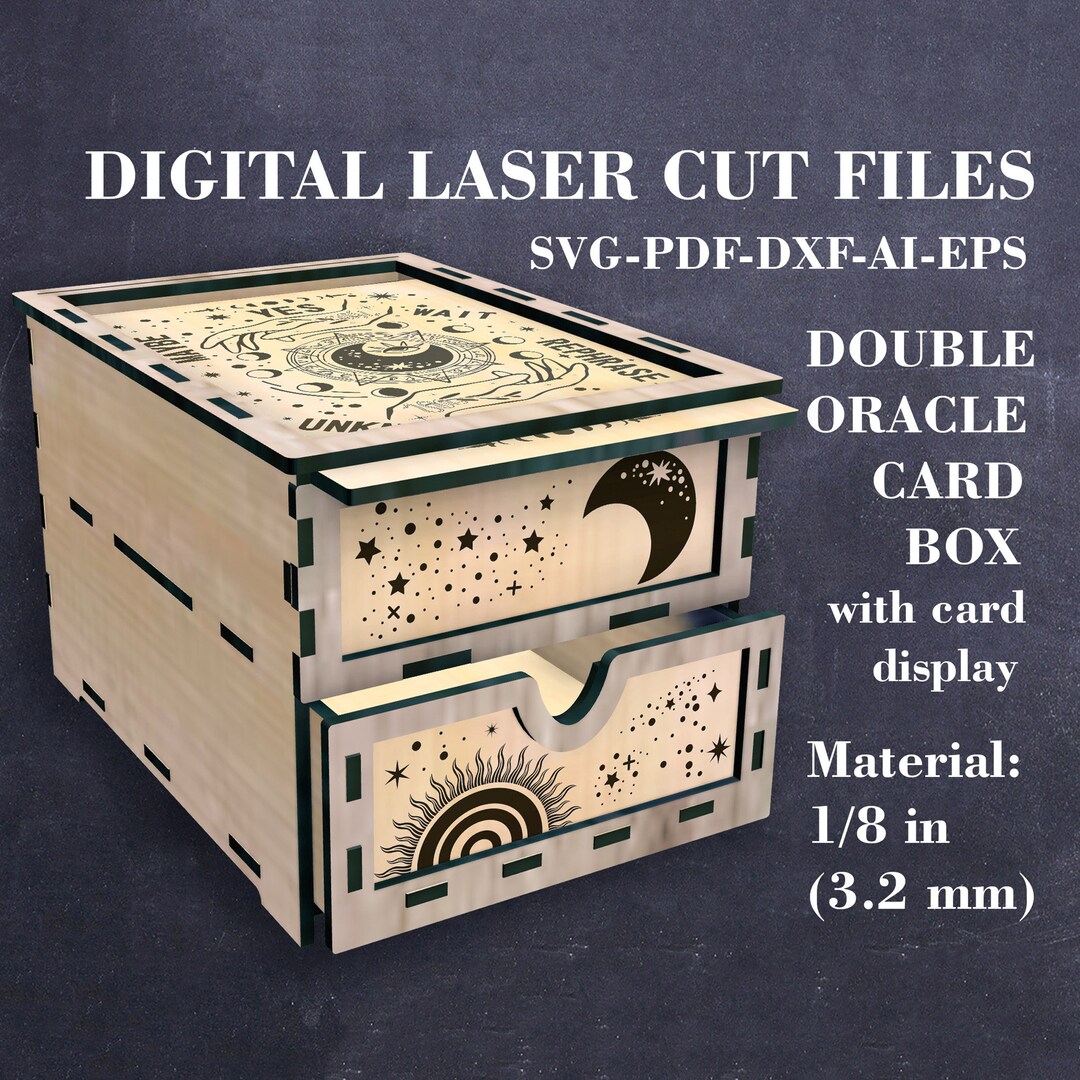 Double Oracle Box With Card Display SVG Crystal Storage Box SVG Tarot ...