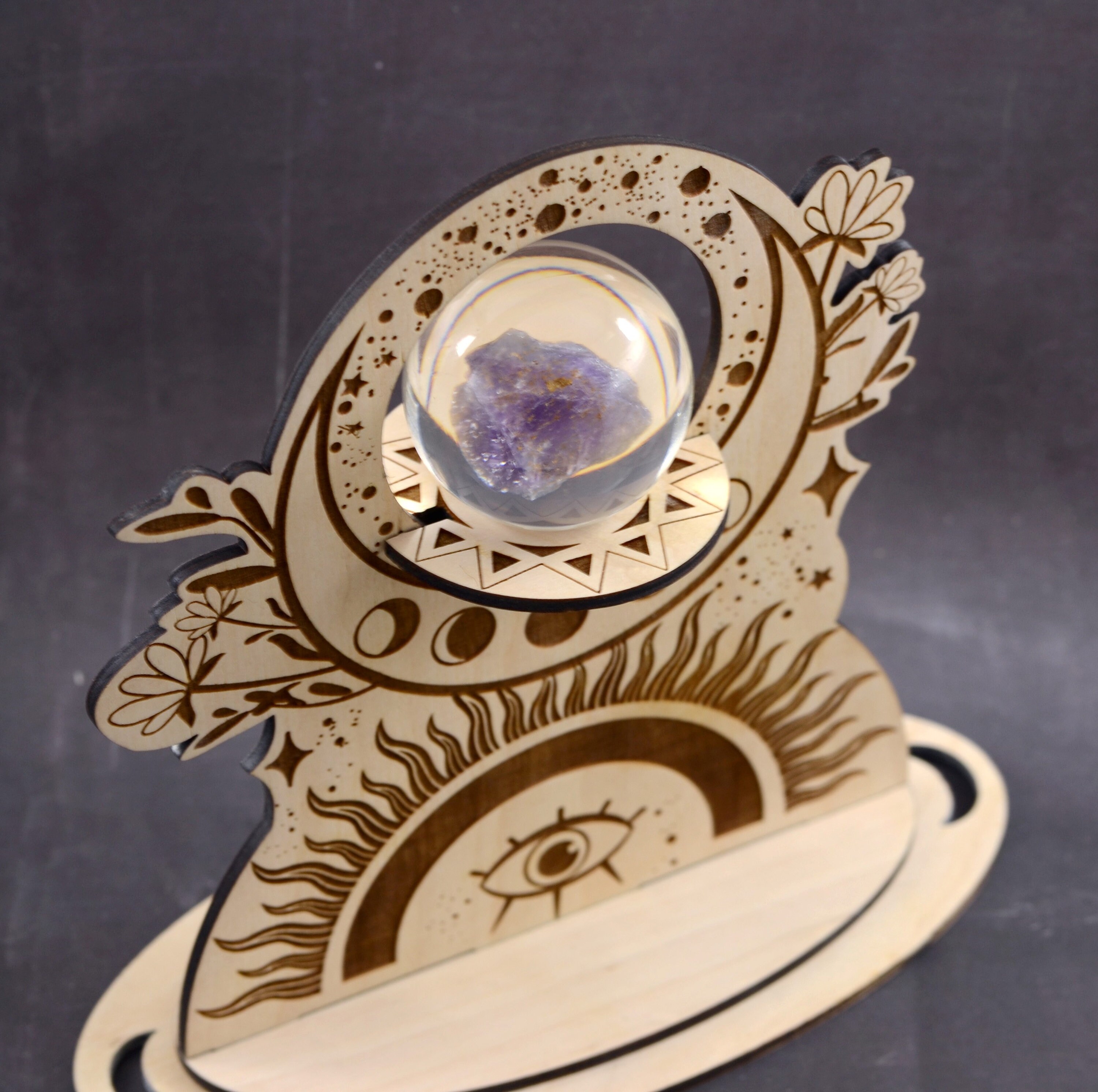 Sun and Moon Sphere Stand Svg Large Sphere Holder Svg Glowforge Files ...