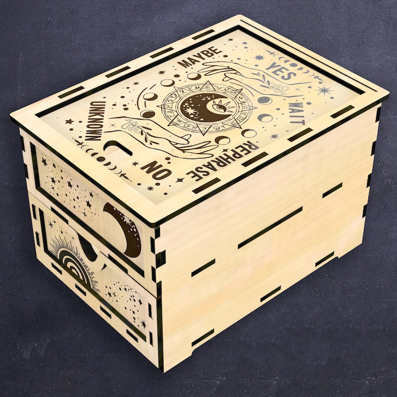 Double Oracle Box With Card Display SVG Crystal Storage Box - Etsy UK